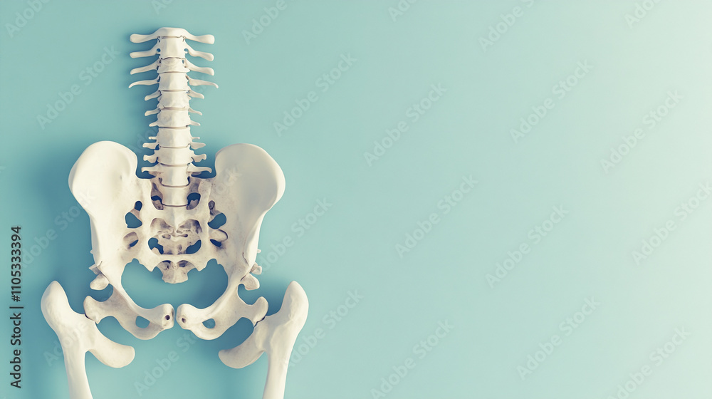 Skeleton of a person's leg is shown in a green background. The leg is ...