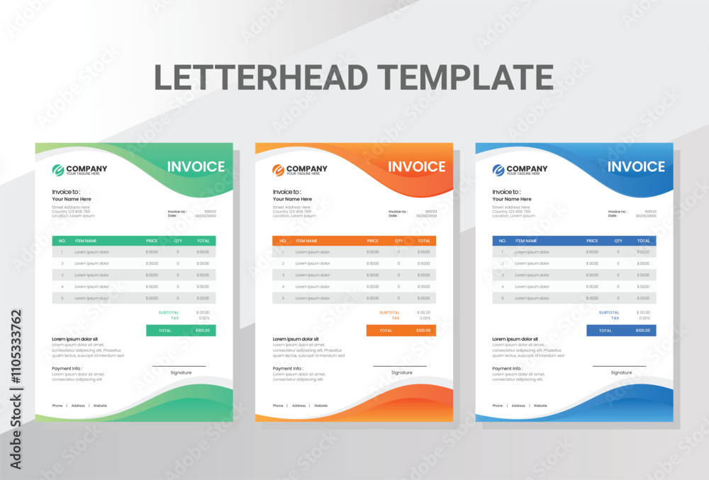Business invoice form template. Invoicing quotes, money bills or price ...
