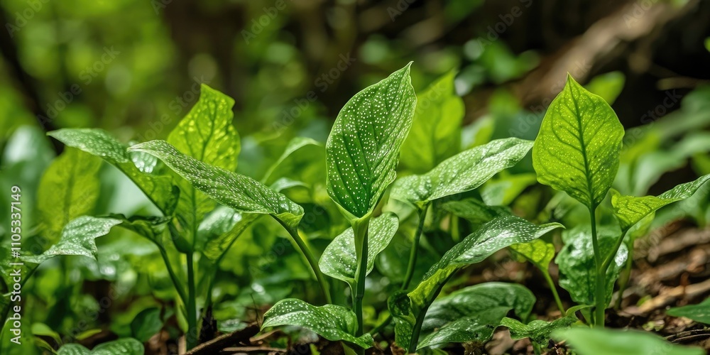 Arrow shaped leaves of the Cuckoopint, also known as Arum maculatum ...