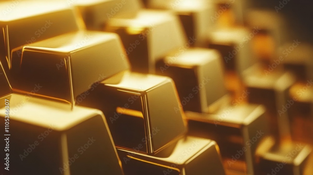 Graph of rising gold bars, investment growth, financial success, wealth ...