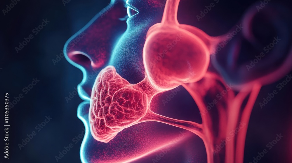 Pathway of the olfactory system, from nasal receptors to the olfactory ...