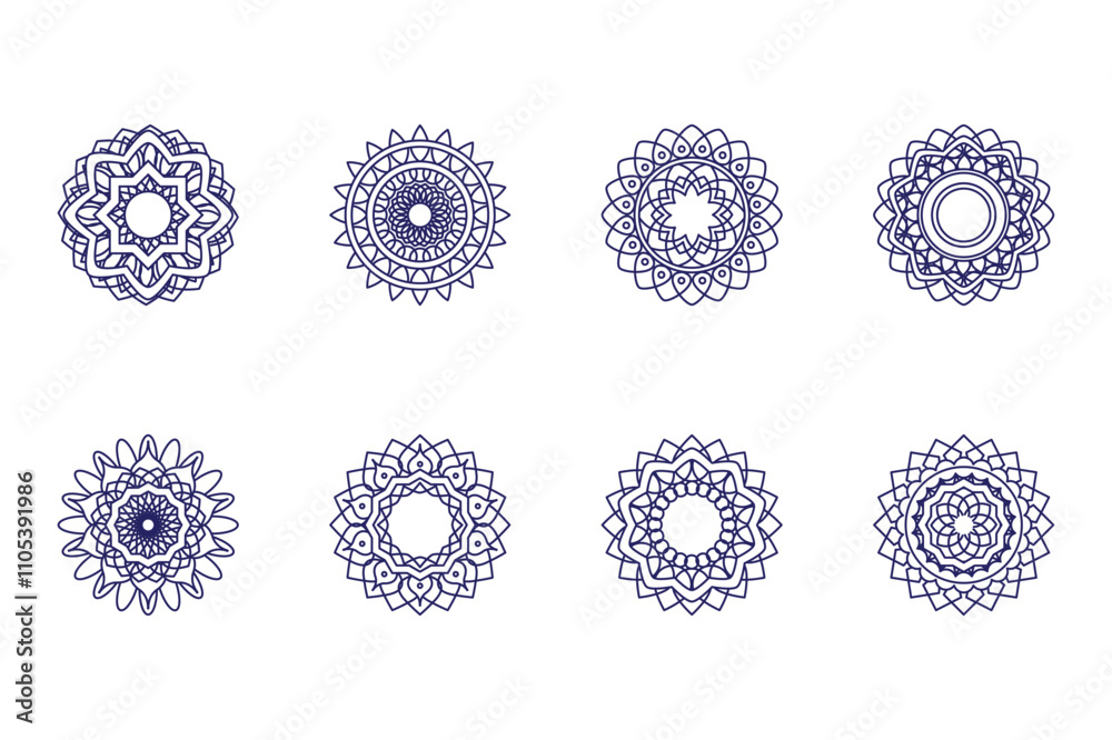 Simple Mandala Flower Designs in Mehndi Style, Ornamental Floral ...