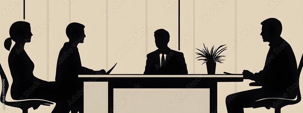 Simple clip art depicting an interview scene Stock Illustration | Adobe ...