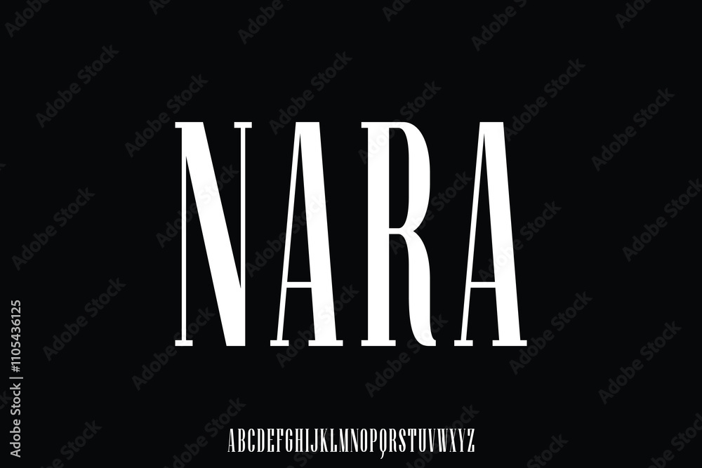 Elegant luxury tall serif alphabet display font vector. High end ...