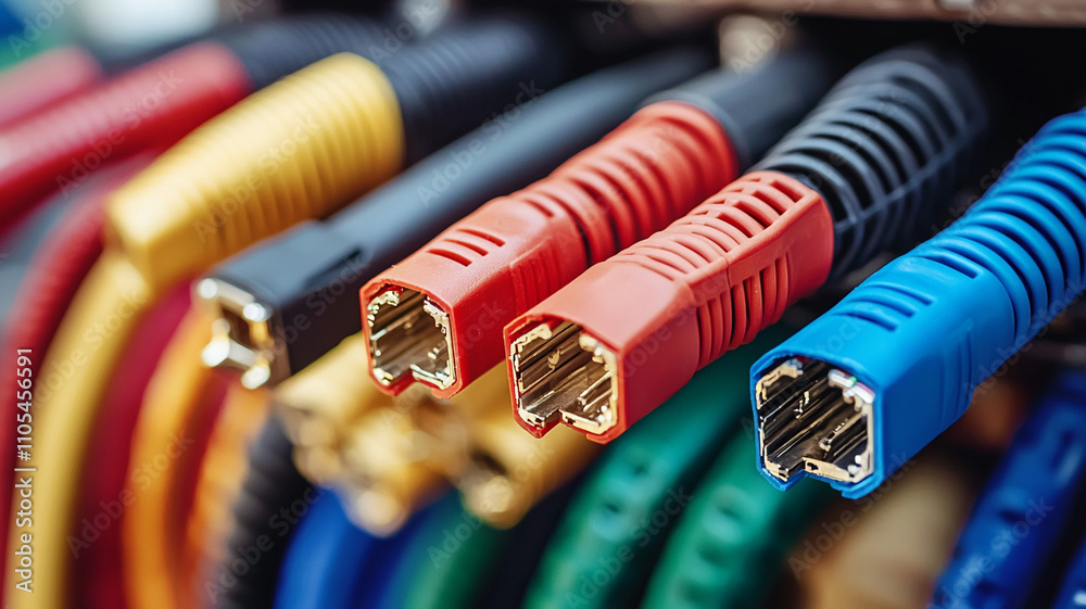 Ai generate cable connections technology workshop visual guide indoor ...