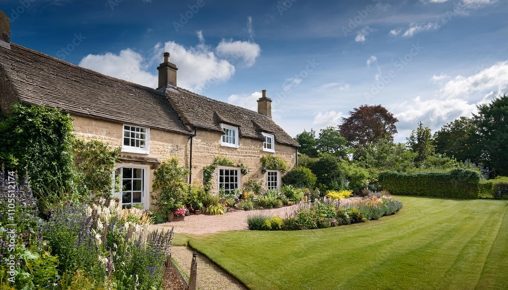 cotswolds cottage and garden in the english countryside style modern ...