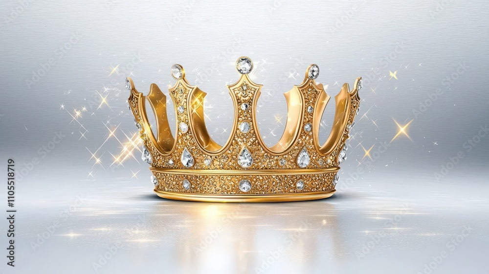 Vector clipart of a majestic monarch crown with a rich gold finish and ...