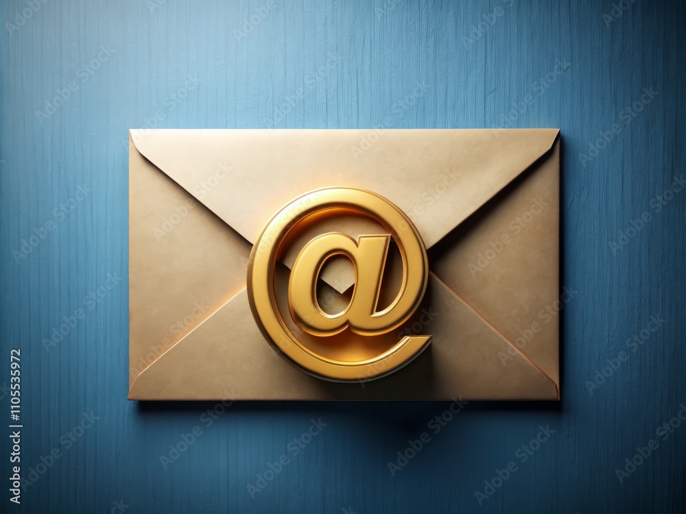 Creative Conceptual Image of an '@' Symbol Merging with an Envelope to ...