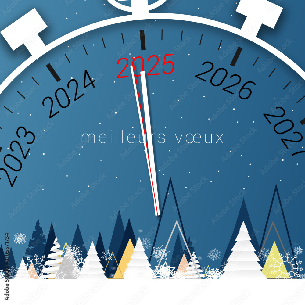 Bonne année - meilleurs vœux 2025 - vecteur pour affiche bannière ...