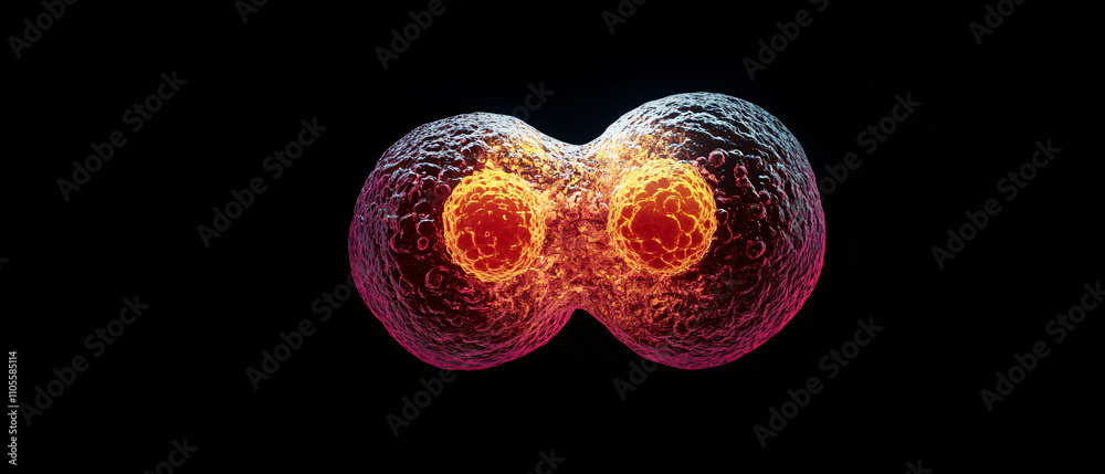 Microscopic View of Cell Division: Cytokinesis Process in Vivid Colors ...