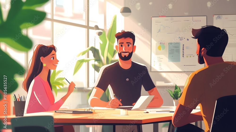 Young entrepreneur pitching a business idea to inves abcd AI generated ...