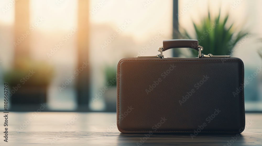 Open briefcase with home loan paperwork inside, modern office ...