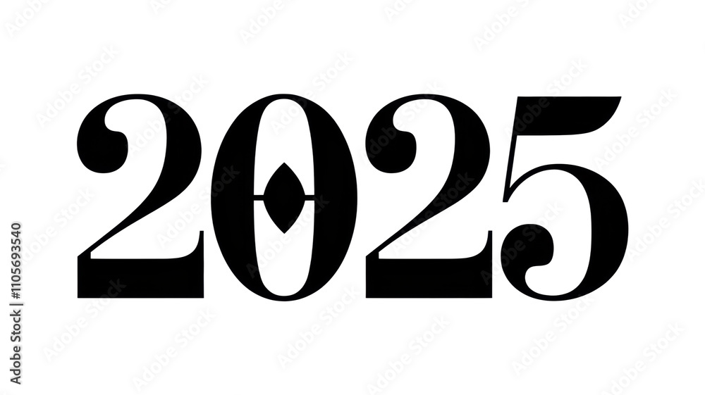 2025 black bold text with transparent background representing the ...