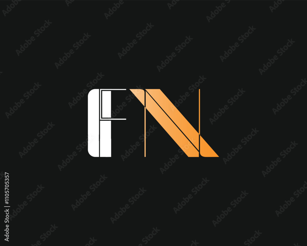 creative letter FN logo design template Stock Vector | Adobe Stock