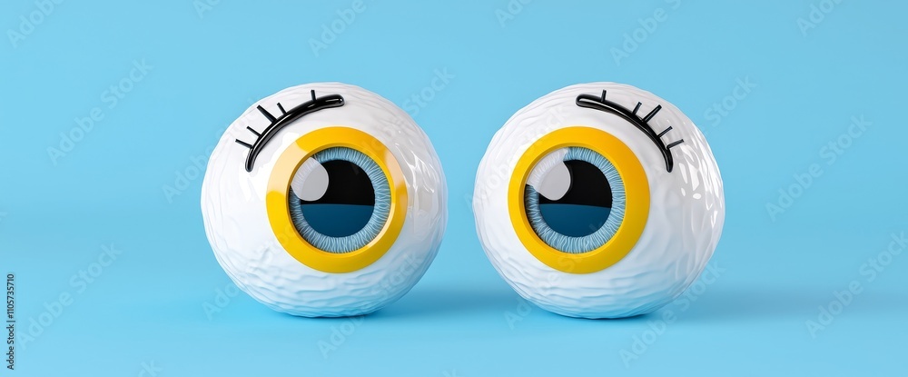 These googly eyes, set against a transparent background, are a modern ...