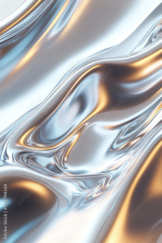 Liquid metal texture 3d render illustration illustration style ...