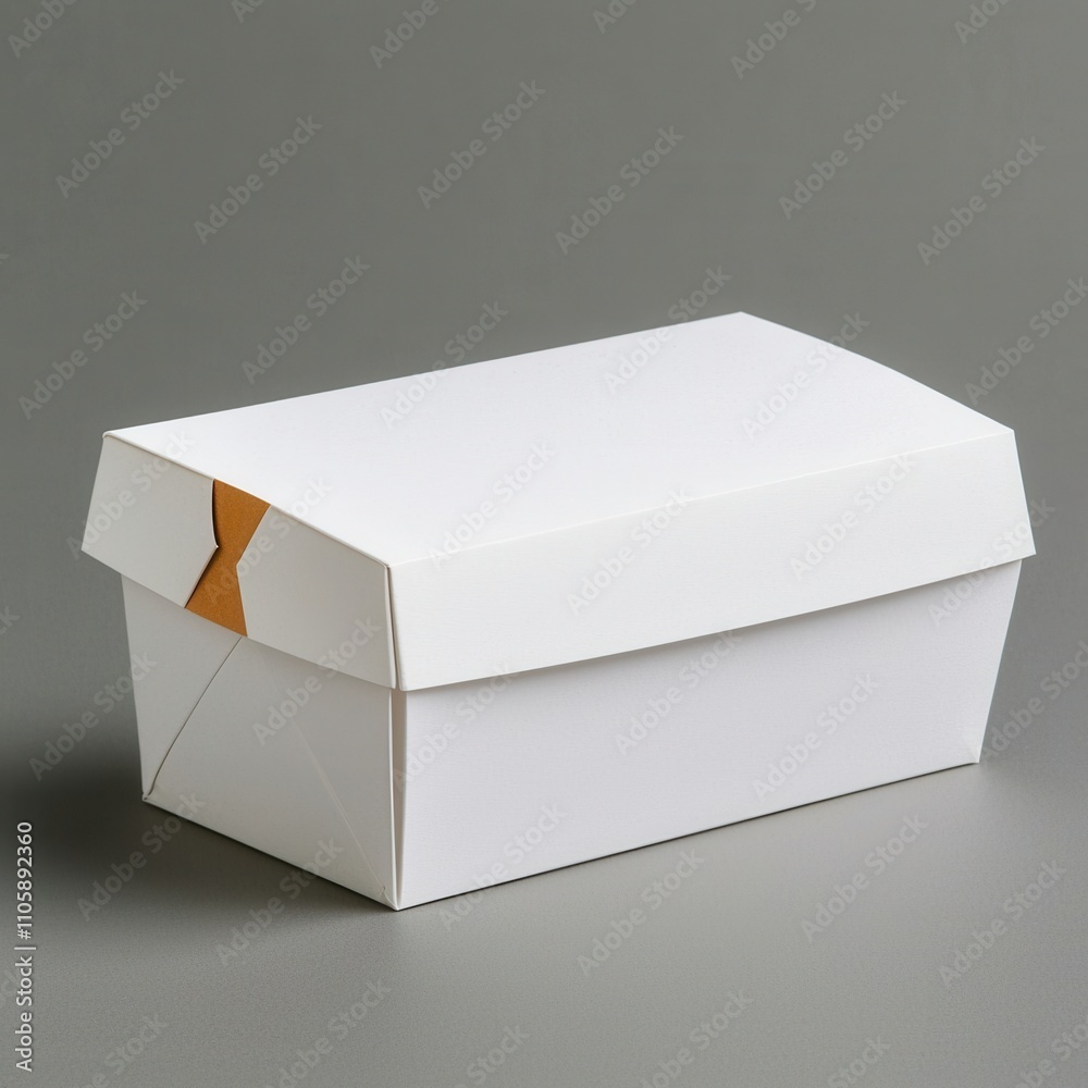 Food packaging box mock-up concept in a minimalist style. White ...