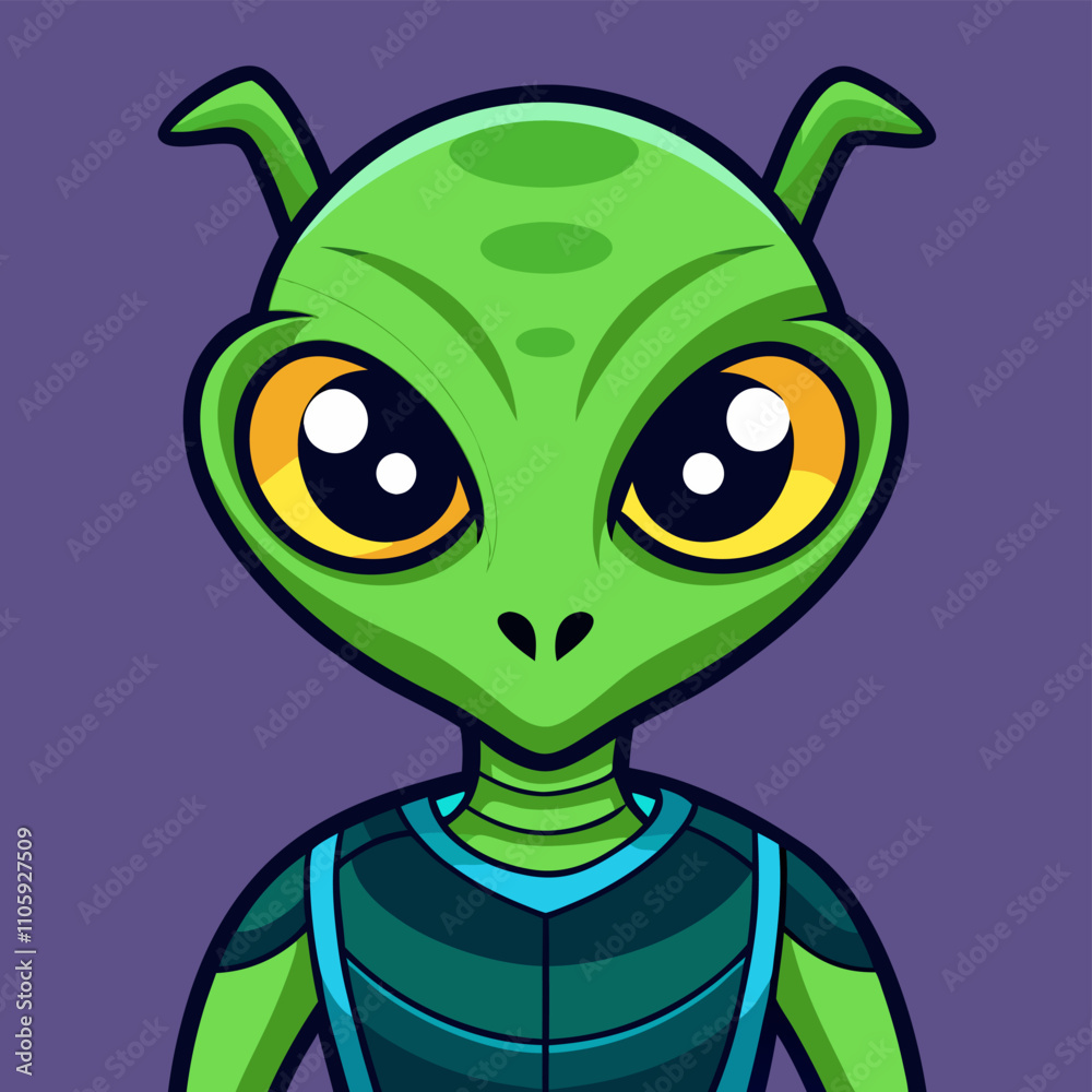 Colorful Alien Clipart Cartoon Vector Design Stock Vector | Adobe Stock