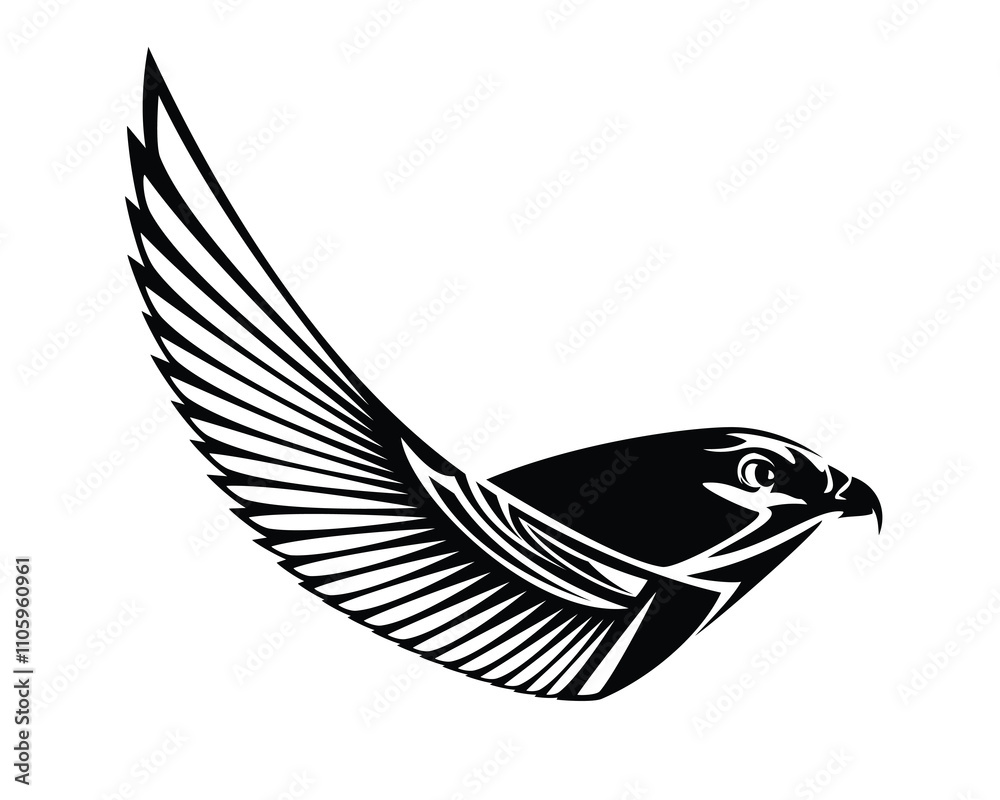 ancient egyptian Horus god animal symbol - falcon bird profile head ...