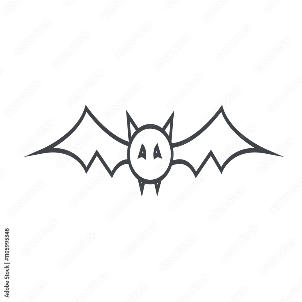 Vector Symbol Icon Cute Bat outline Stock Vector | Adobe Stock