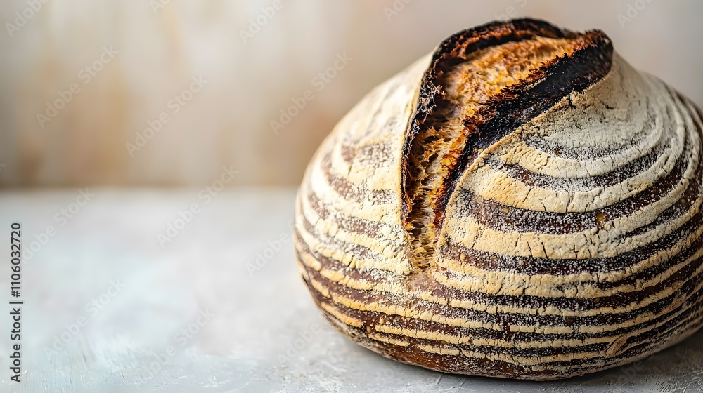 Profile of a rye bread loaf, integrated with an image of its dense ...