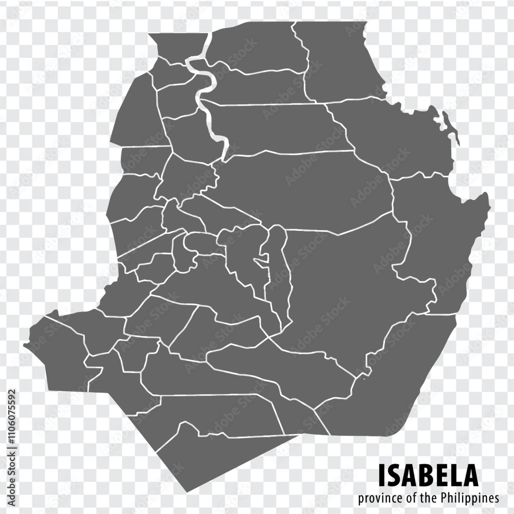 Blank map Isabela of Philippines. High quality map Province of Isabela ...