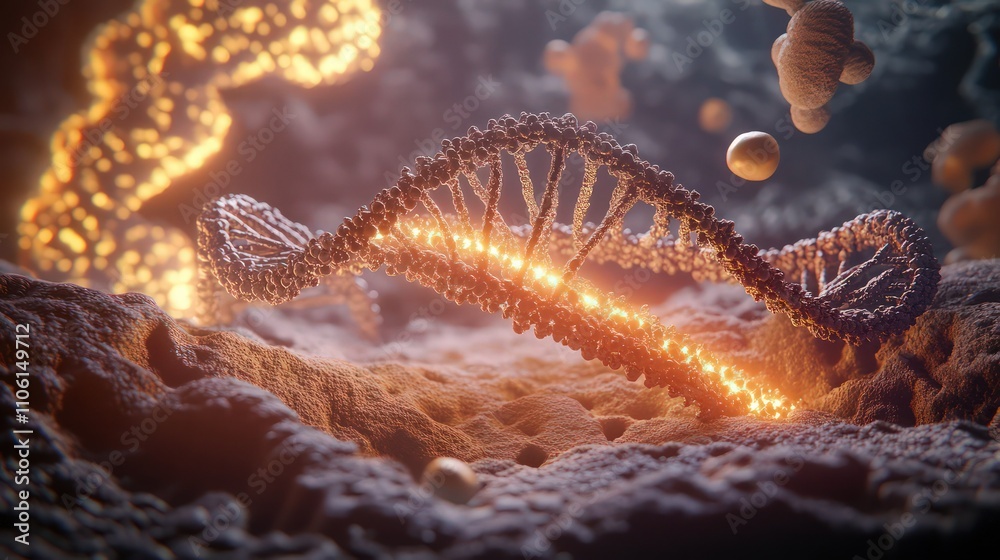 A cross-section of a human cell focusing on the chromatin structure ...