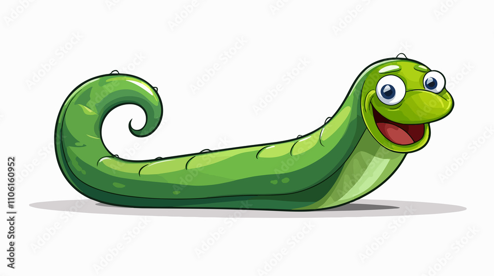 Cute Cartoon Leech Sticker Vector for Kids Book Illustrations and ...