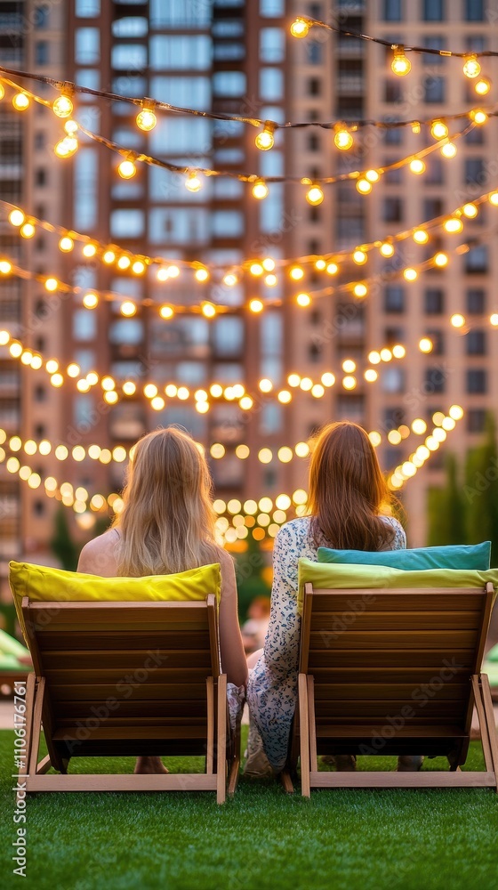 Magical movie night under the stars in the city park with friends ...