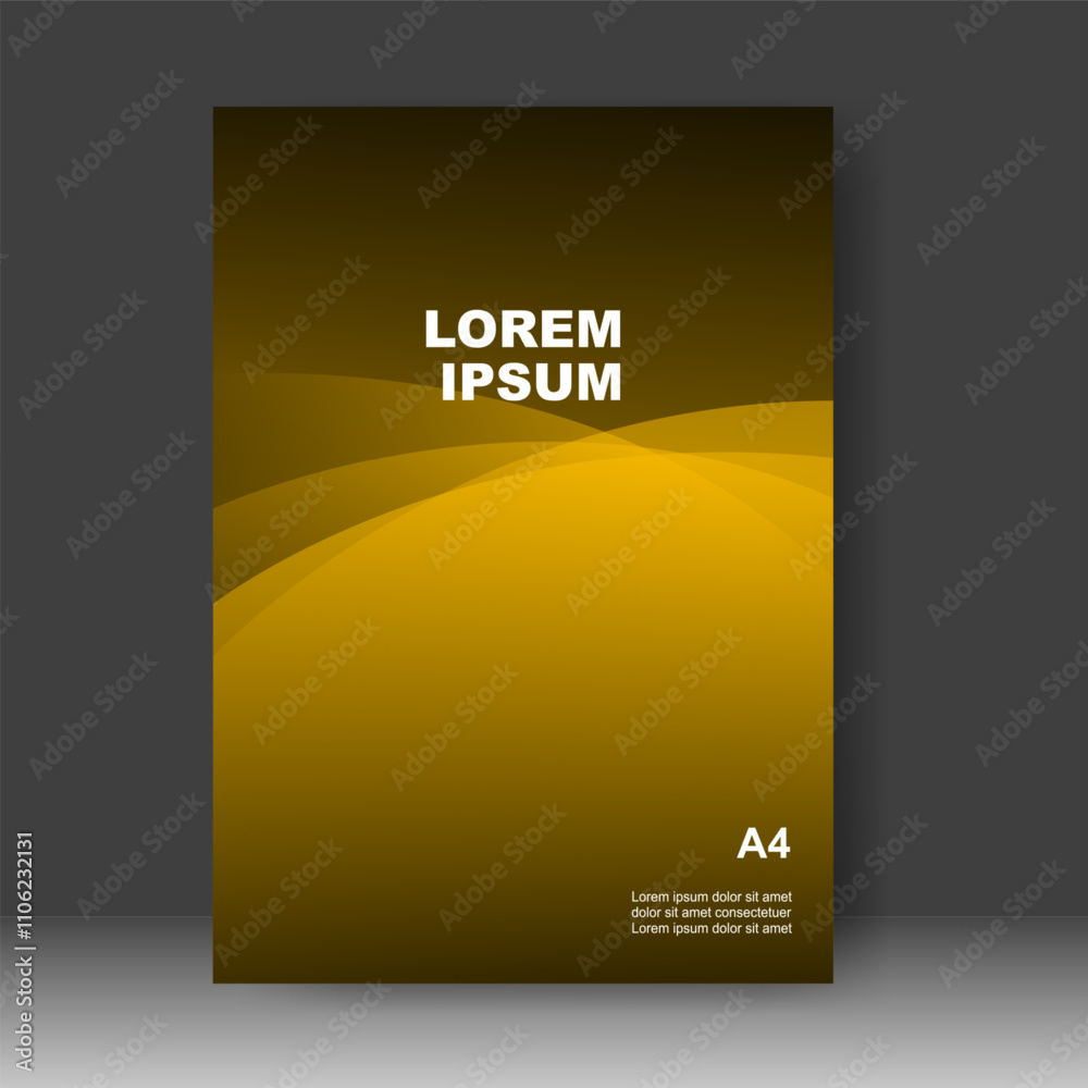 Cover design modern with yellow curve and dark Background. for cover ...