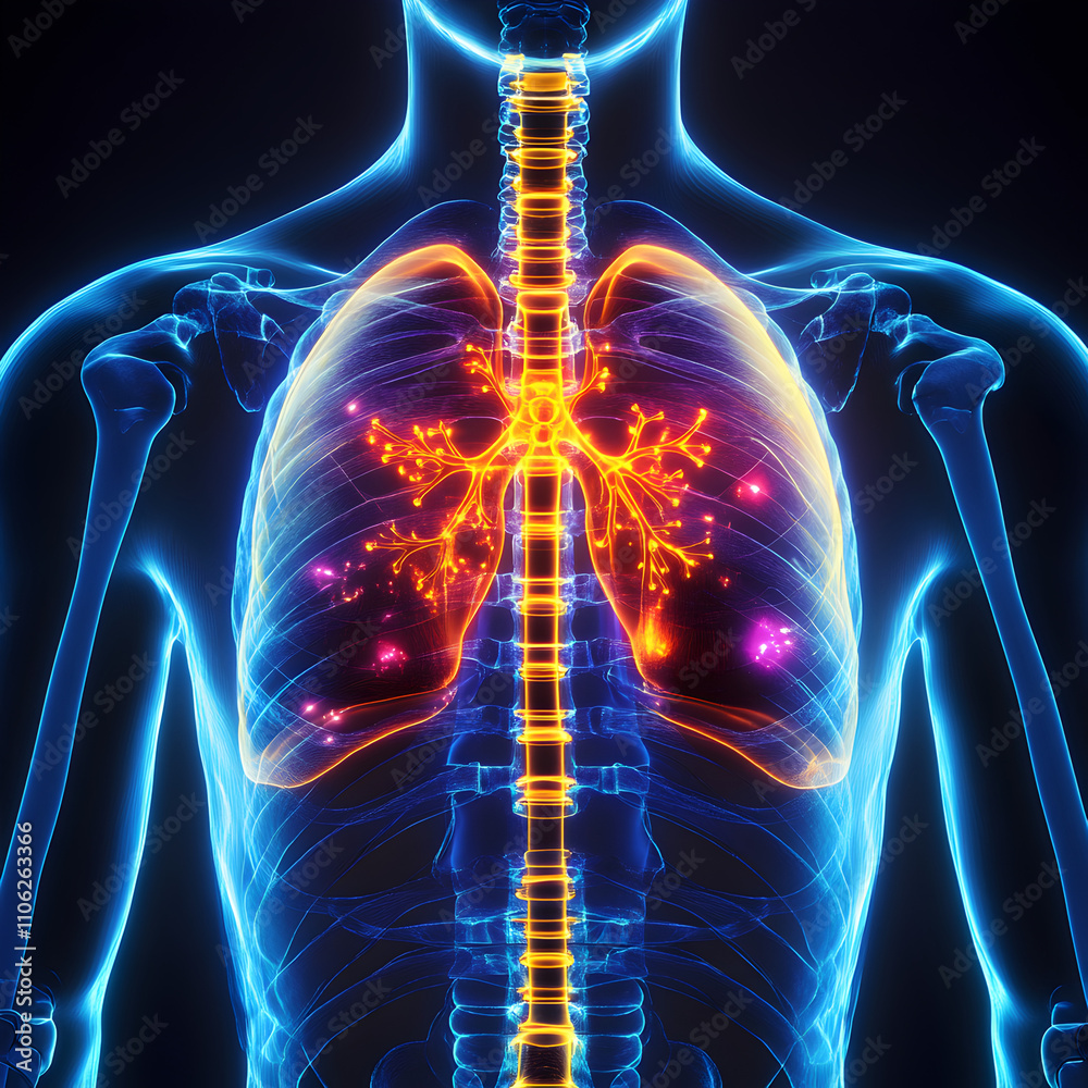 Human Respiratory System Anatomy Lungs Bronchi Alveoli D Model Stock ...
