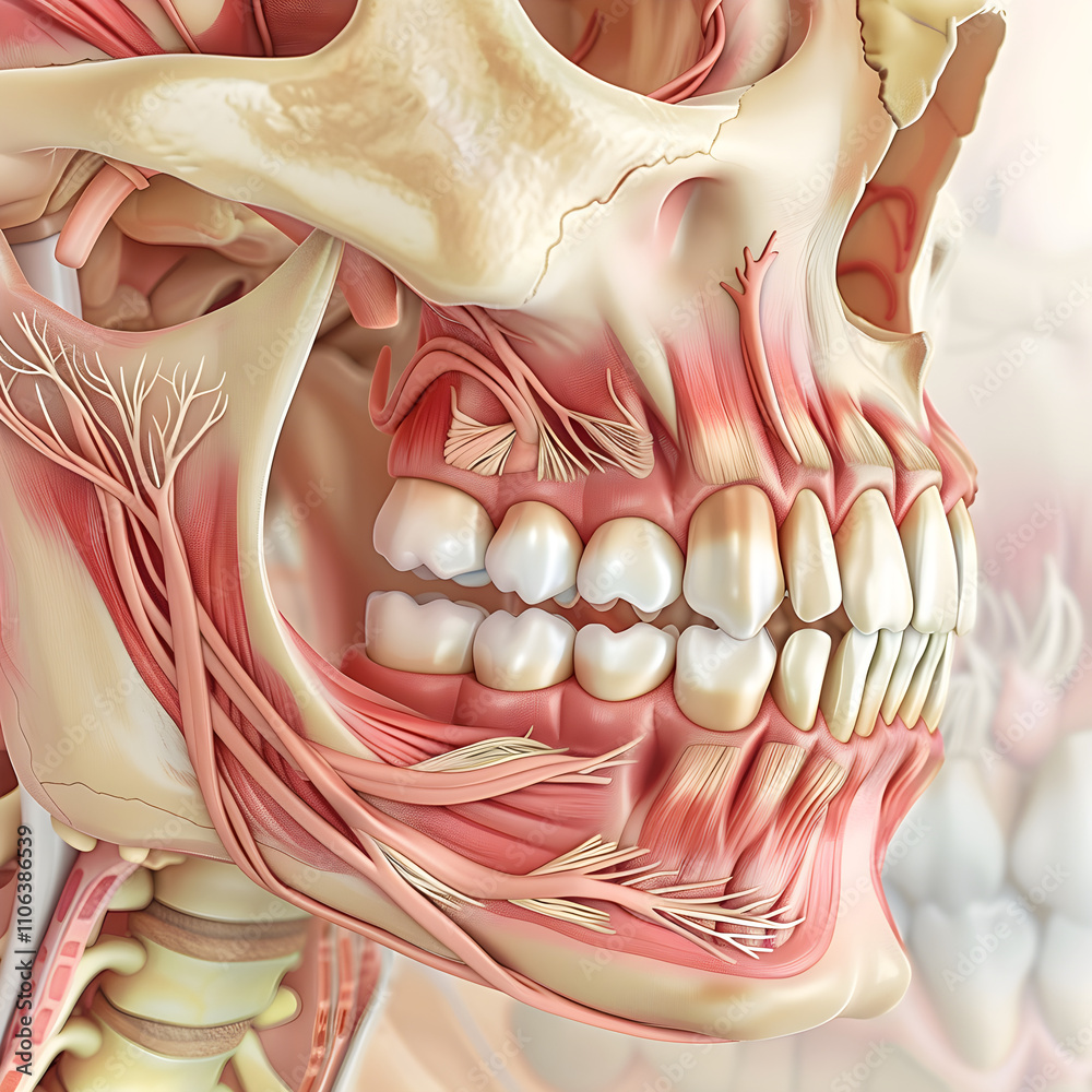 Detailed Anatomical Diagram of the Temporomandibular Joint Highlighting ...