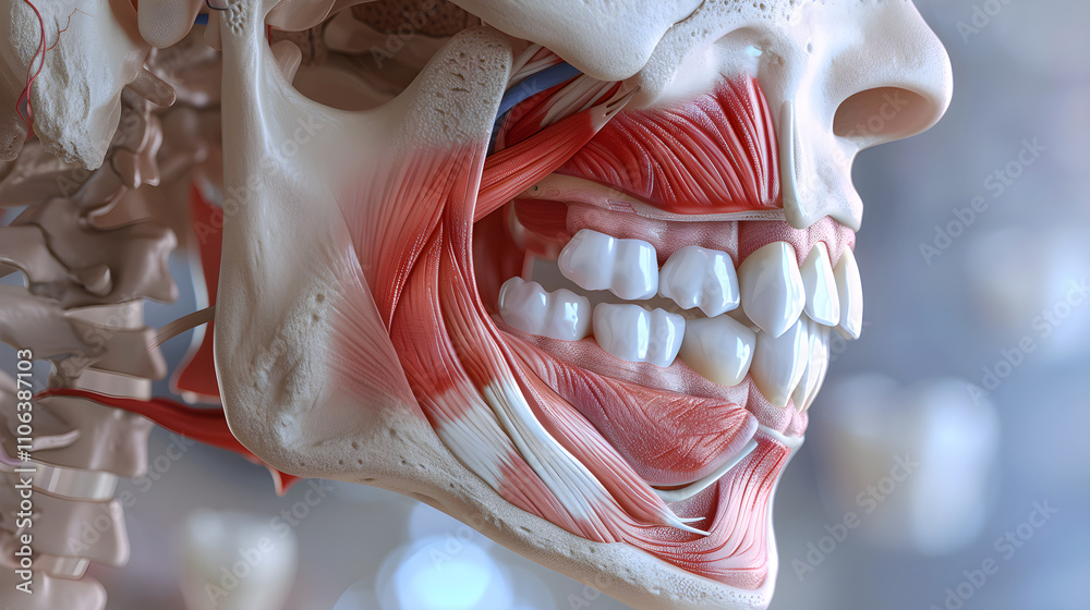 Detailed Anatomical Diagram of the Temporomandibular Joint Highlighting ...