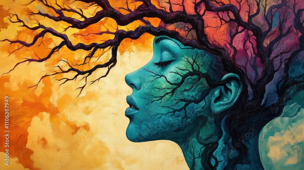 Intertwined Lives Art Human-Tree Connections Pop Art Nature Fusion ...