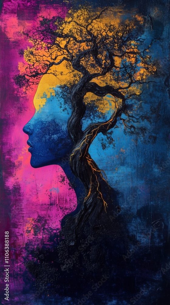 Intertwined Lives Art Human-Tree Connections Pop Art Nature Fusion ...
