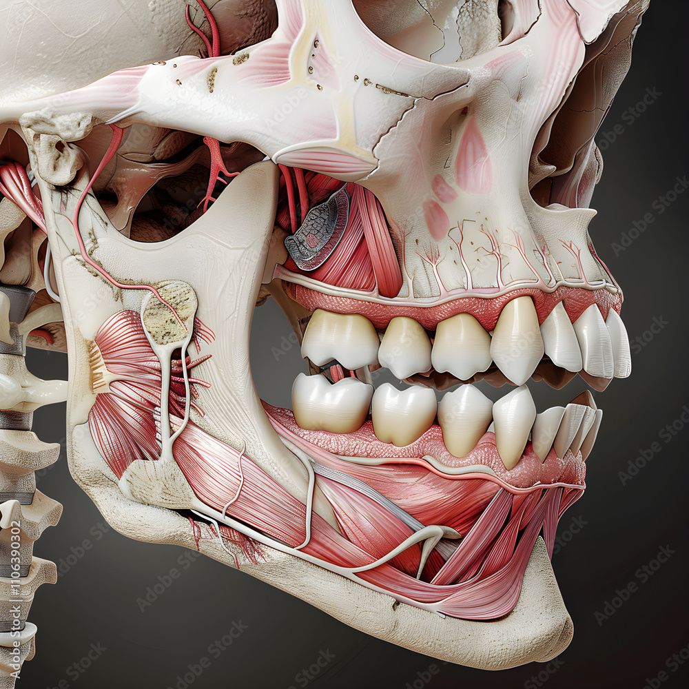 Detailed Anatomical Diagram of the Temporomandibular Joint Highlighting ...