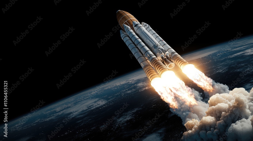 Rocket launch event at kennedy space center aerial photography of outer ...