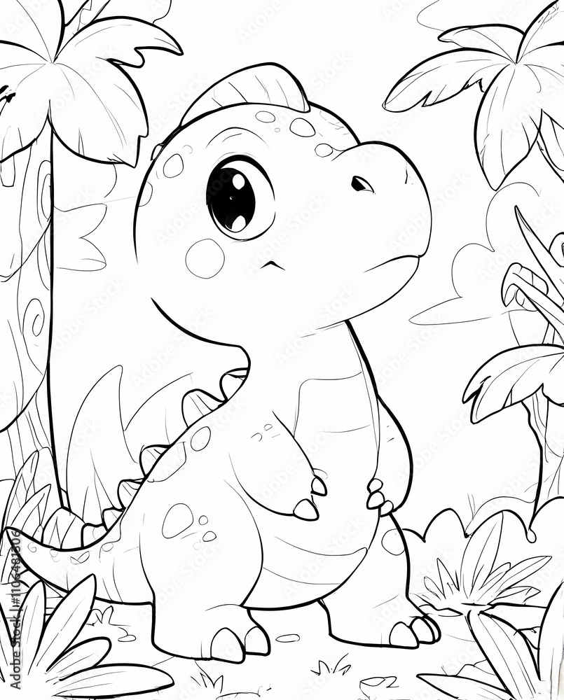 Easy Dinosaur Line Art for Kids to Color and Learn Fun Facts About ...