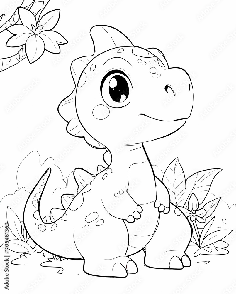 Easy Dinosaur Outline for Kids to Color and Create Fun Dino Art ...