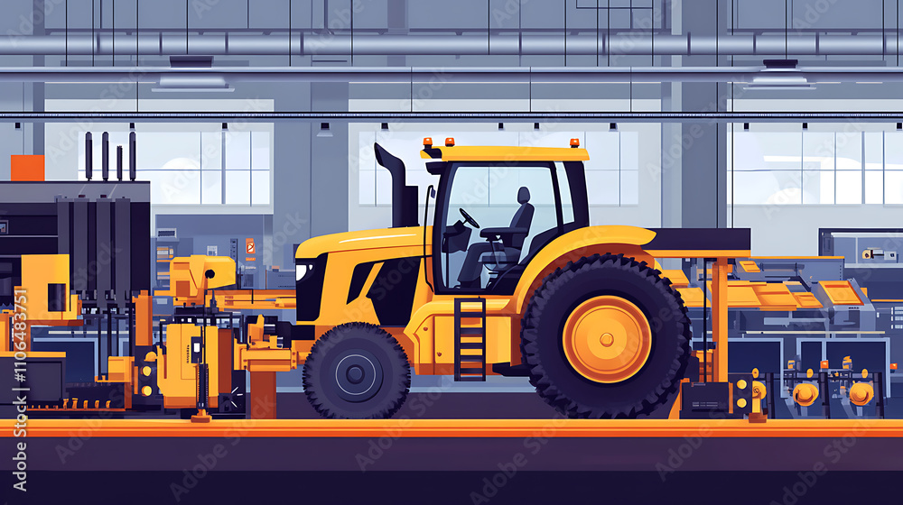 Tractor Manufacture work, There is an assembly line at the farm ...