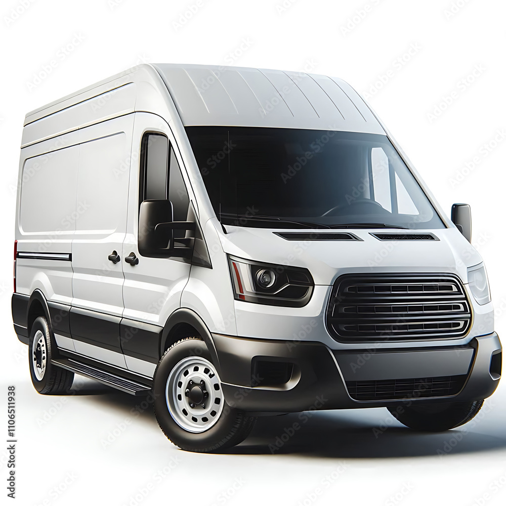 Van with empty side, space for design, transport car mock up. Delivery ...