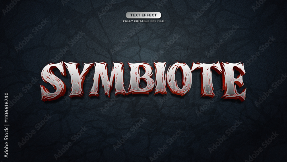 Symbiote 3D Horror and Movie Vector Text Effect with the Texture Stock ...