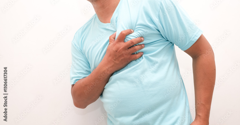 Men have chest pain caused by heart disease, heart attack, heart ...