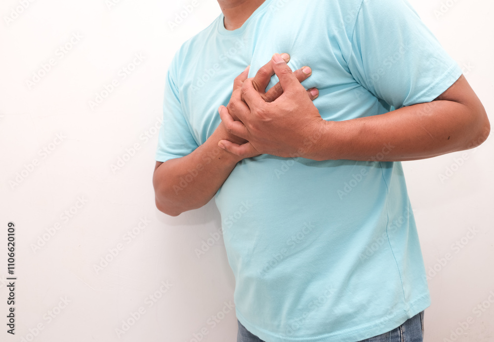 Men have chest pain caused by heart disease, heart attack, heart ...