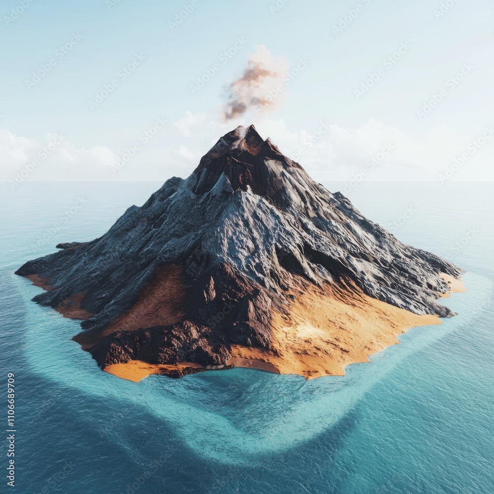Ilustración de Stock Understanding the volcanic island formation ...