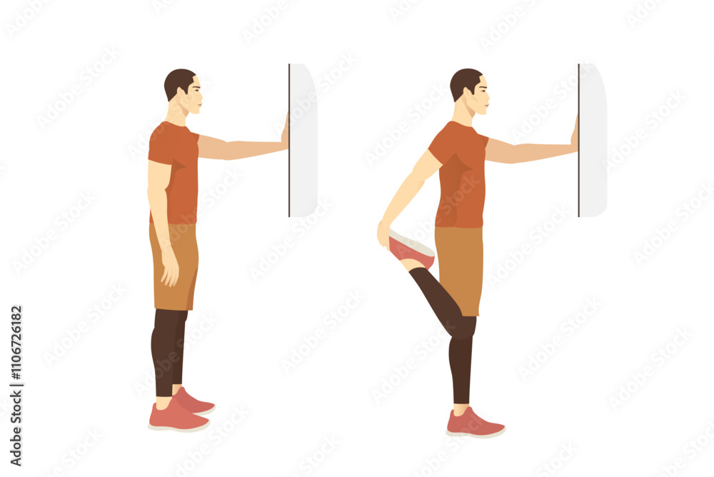 Vector de Stock Man hold bend his knee by hold the ankle and moving ...