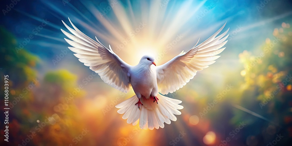 Surreal AI Dove: Holy Spirit, Peace Symbol, Flying White Dove ...