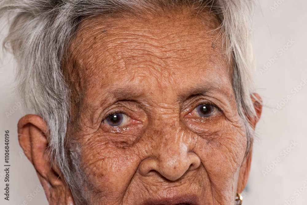 Lonely senior woman ,elderly,old woman,feelings,thoughtful, portrait ...