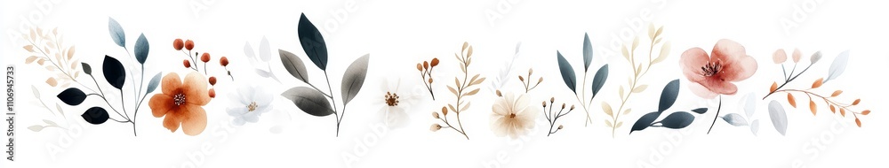 Delicate Floral Border for Elegant Design Projects Stock Illustration ...