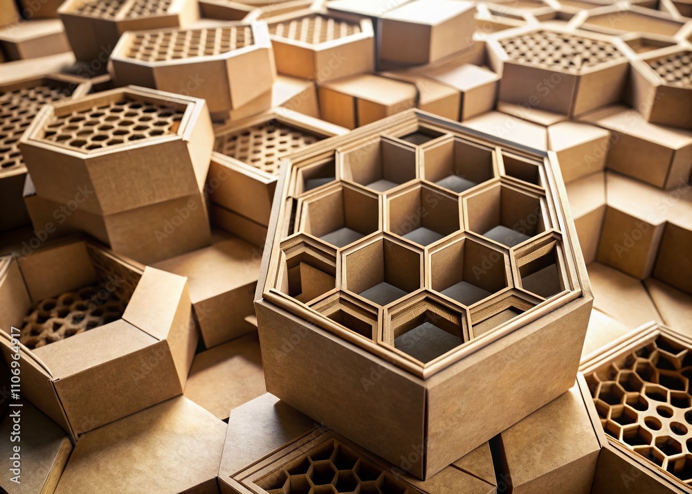 Hexagonal Self-Assembly Packaging Design with Diecut Pattern for ...